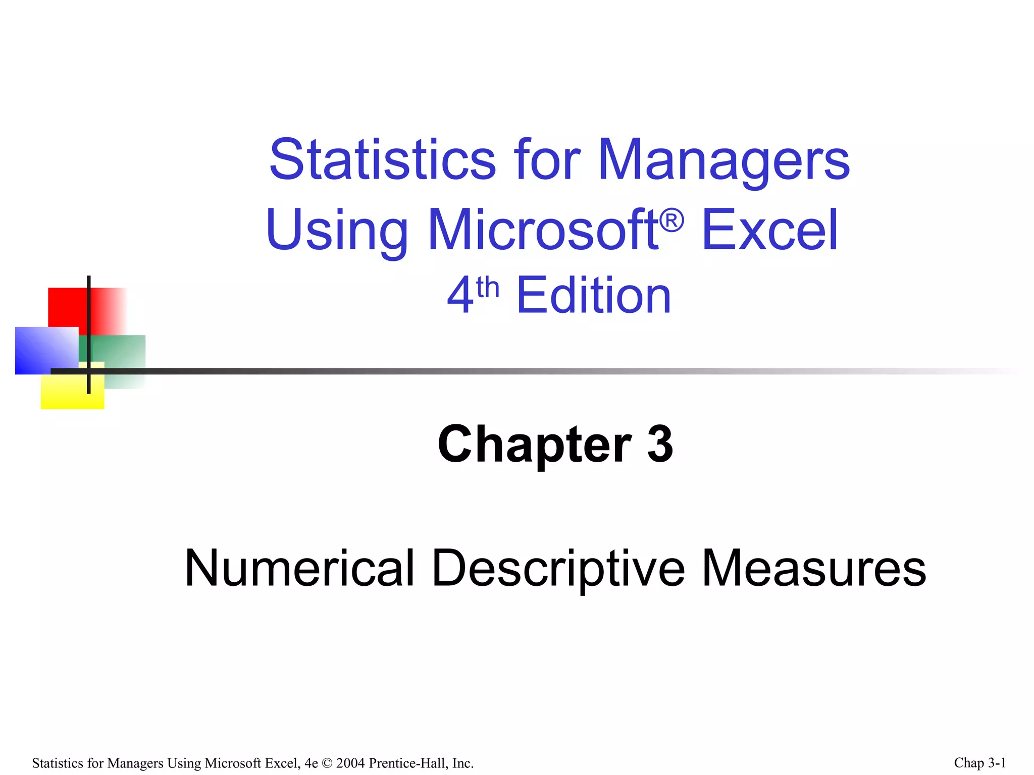 Chap03 numerical descriptive measures | PPT