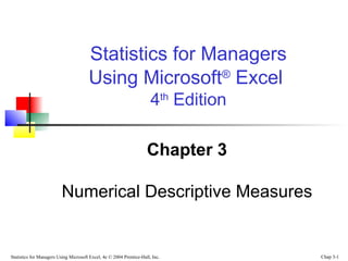 Numerical Descriptive Measures | PPT