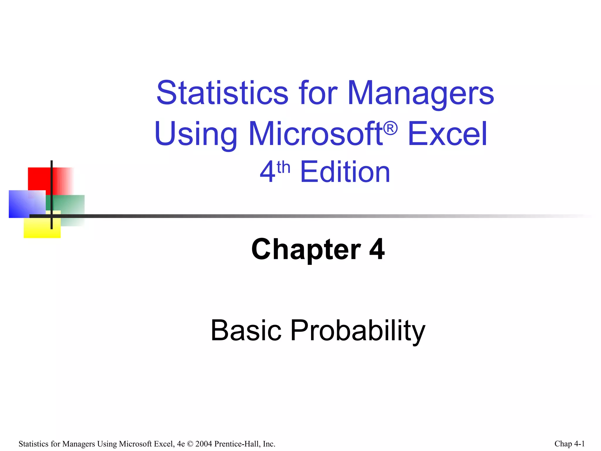Chap04 basic probability | PPT