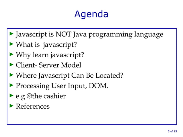 Introduction to Javascript | PPT