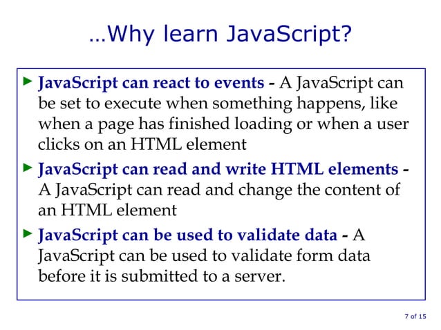 Introduction to Javascript | PPT