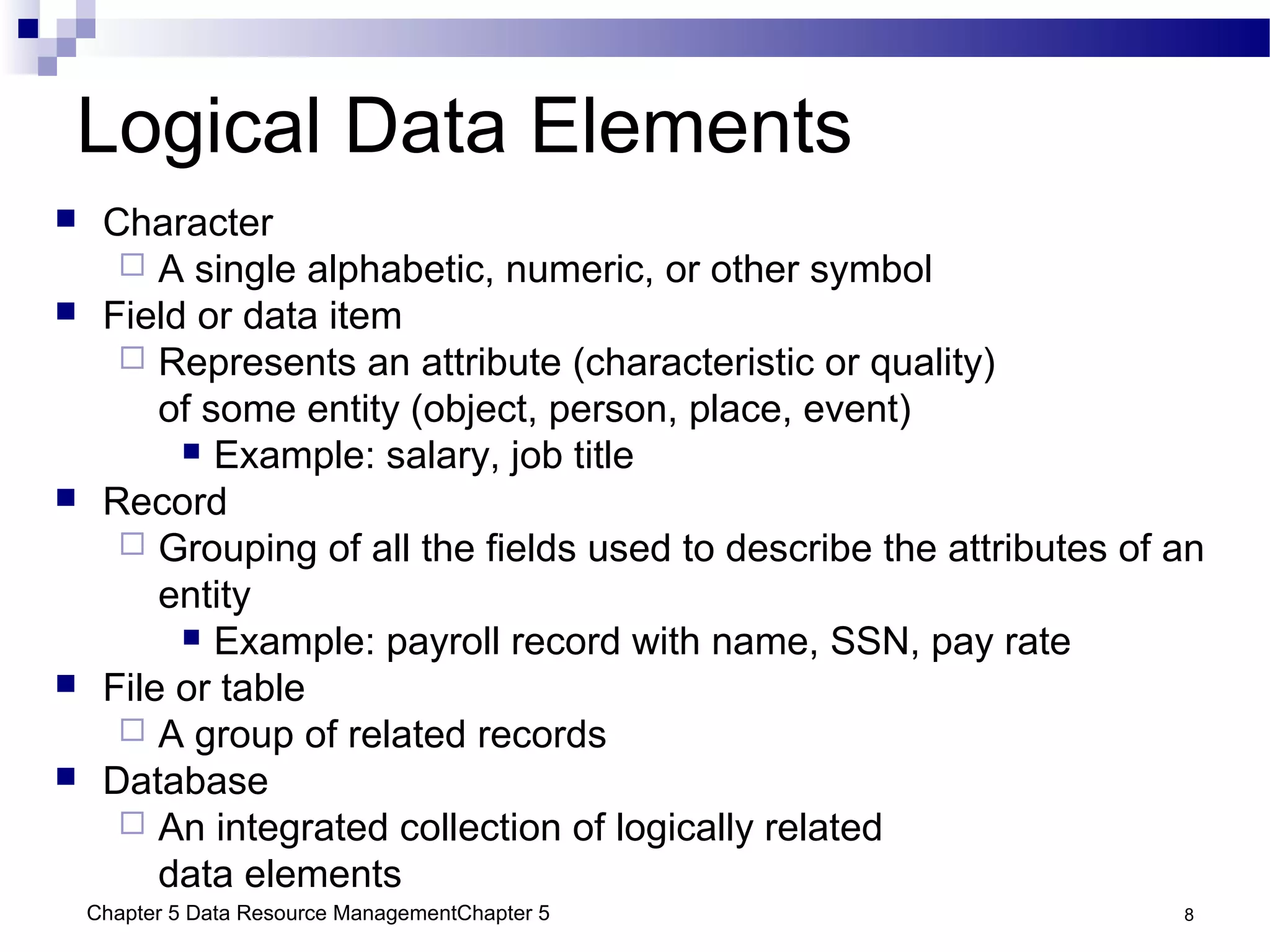 Chap05 Data Resource Management | PPT