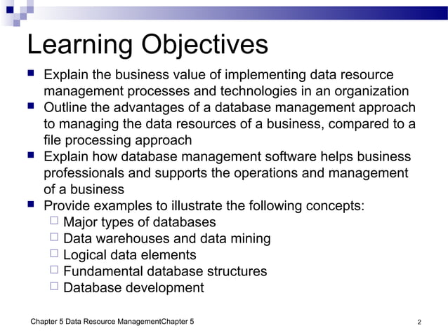 Chap05 Data Resource Management | PPT