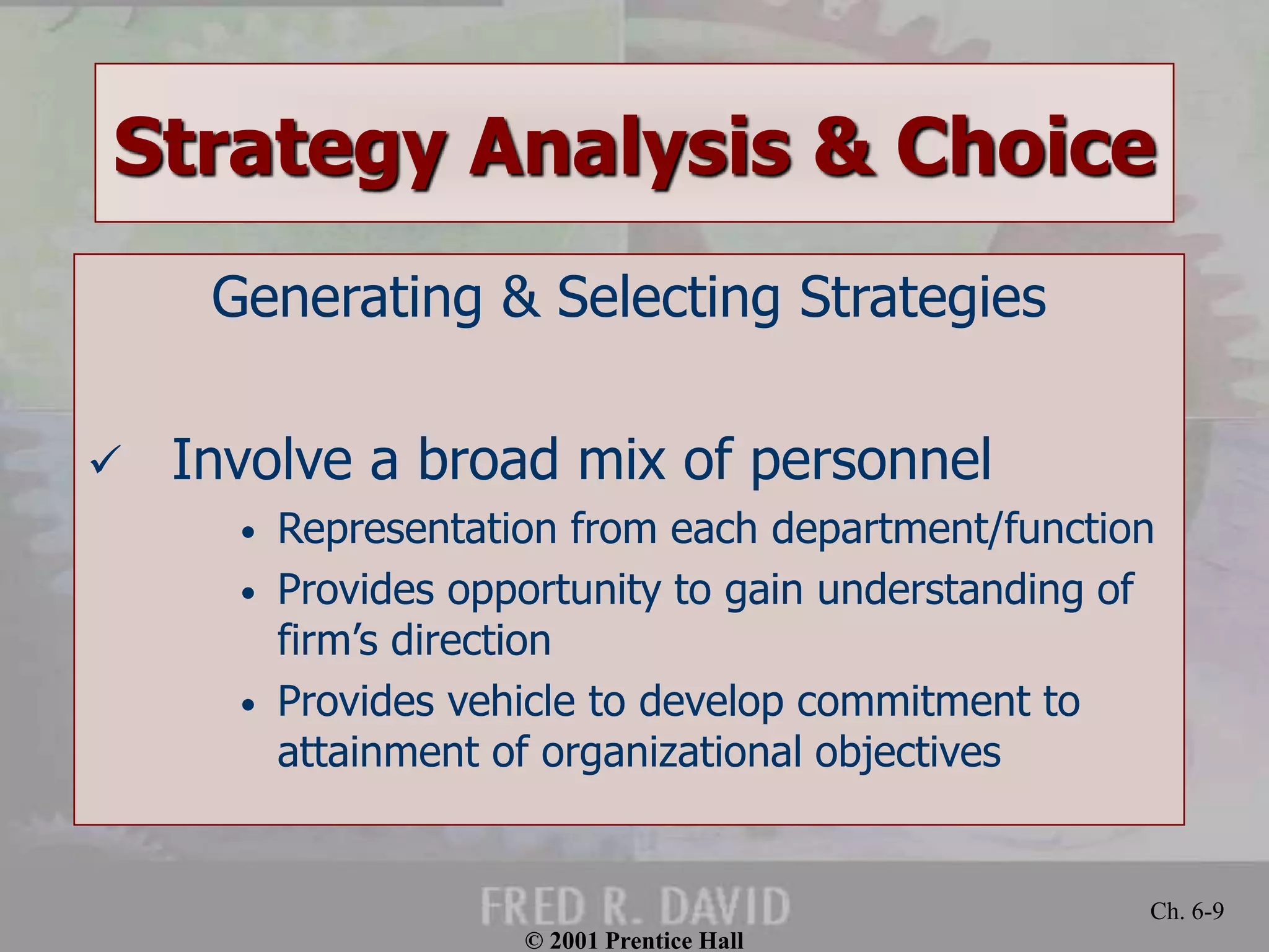 Strategy Analysis and Choice | PPT