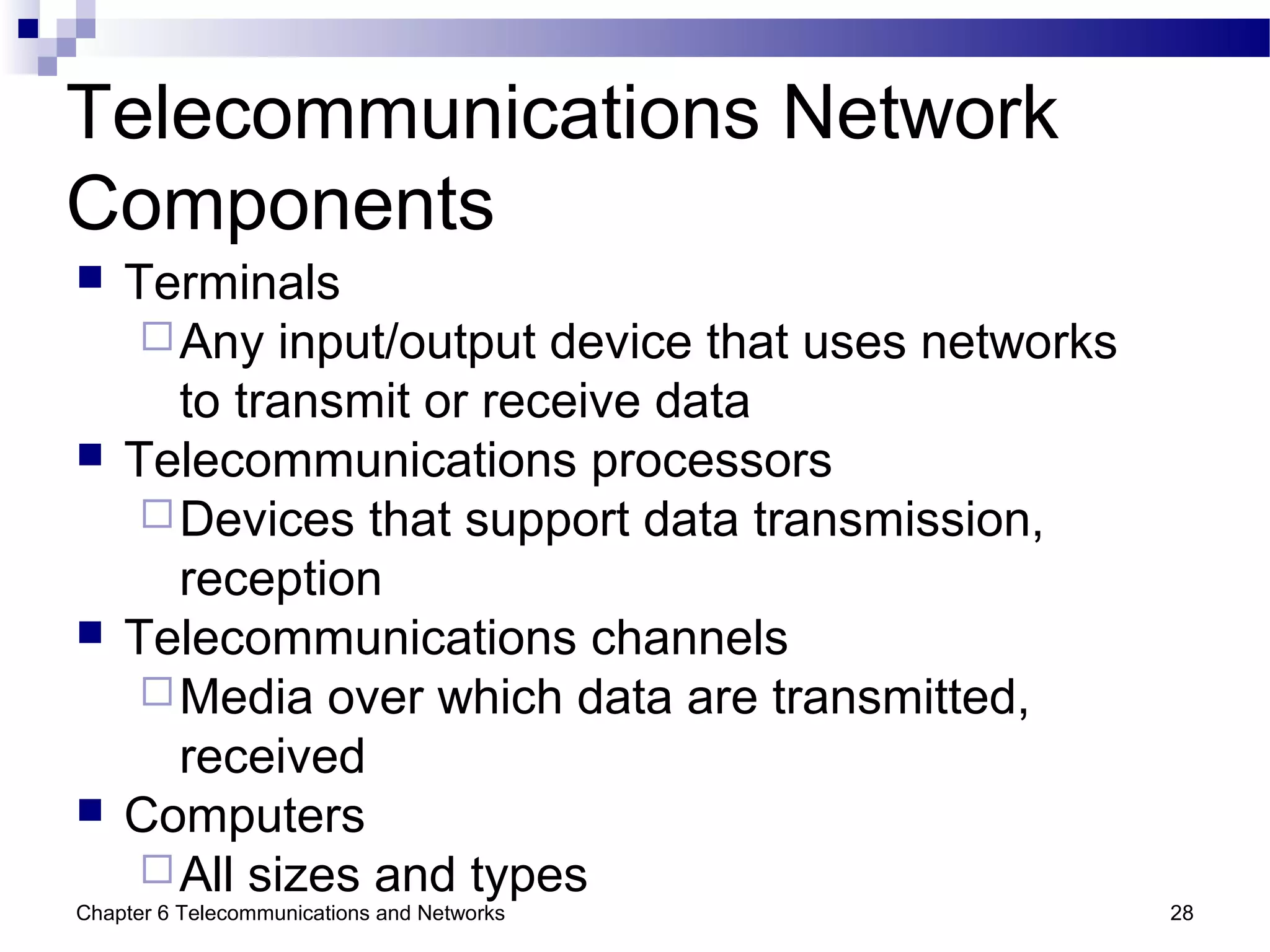 Chap06 Telecomunications and Networks | PPT