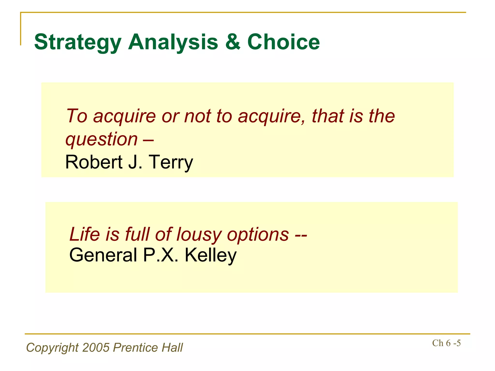 Strategy Analysis and Choice | PPT