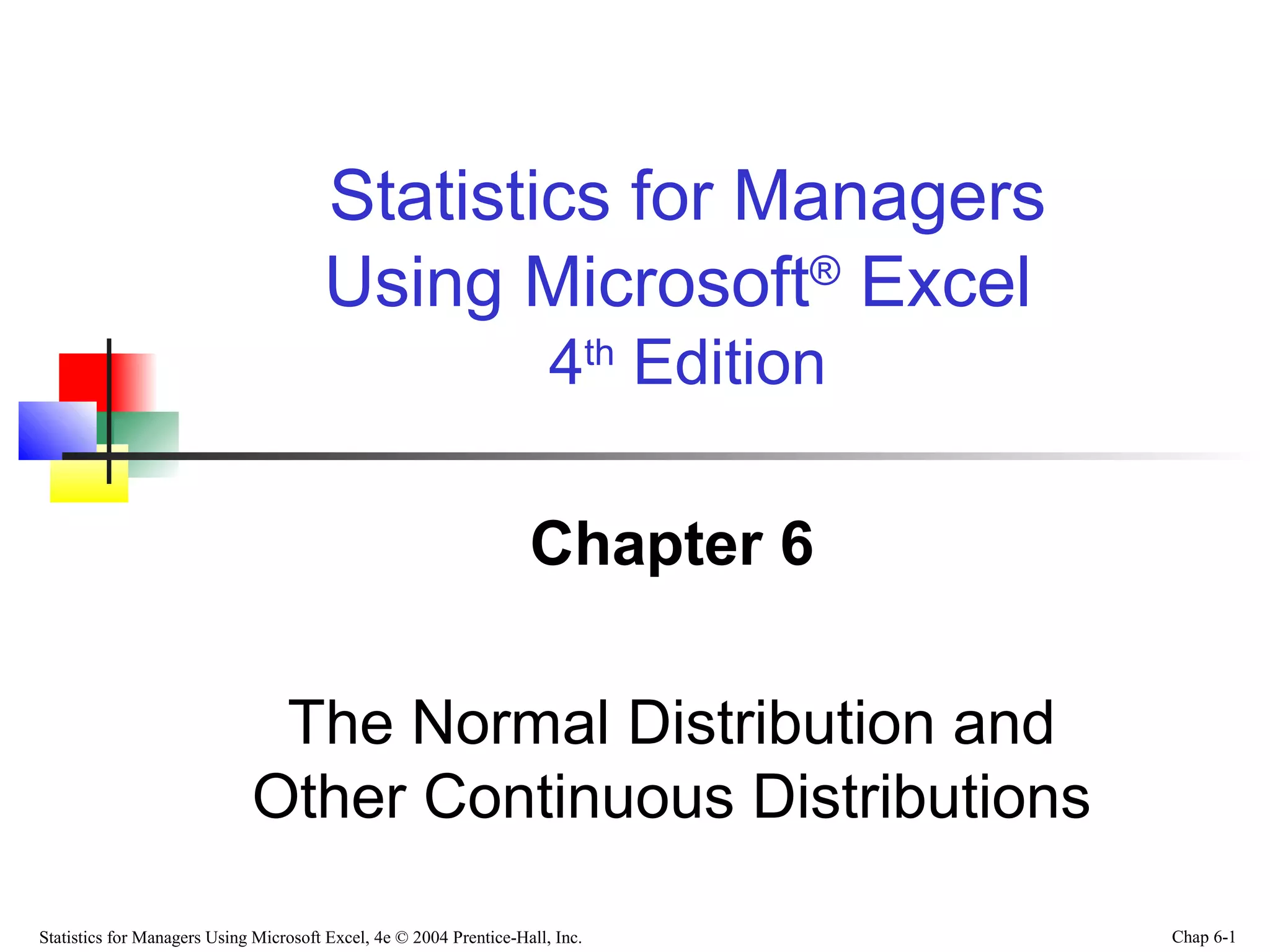 Chap06 normal distributions & continous | PPT