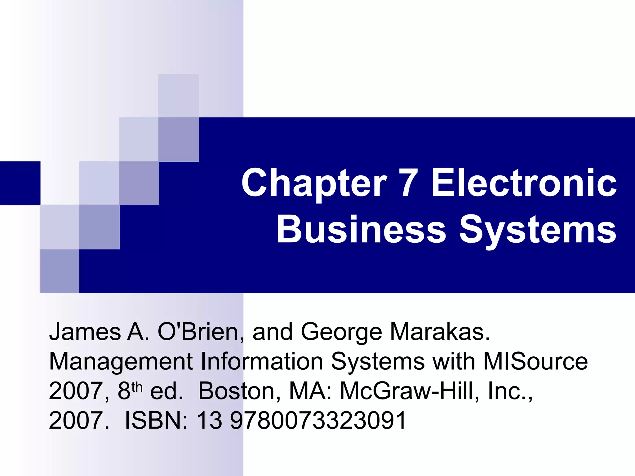 Chap07 Electronic Business Systems | PPT