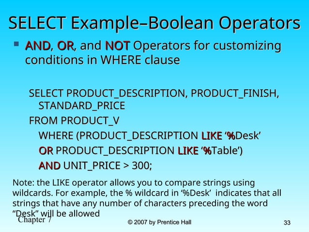 Intoduction to SQL Chapter 7 Lessons.ppt