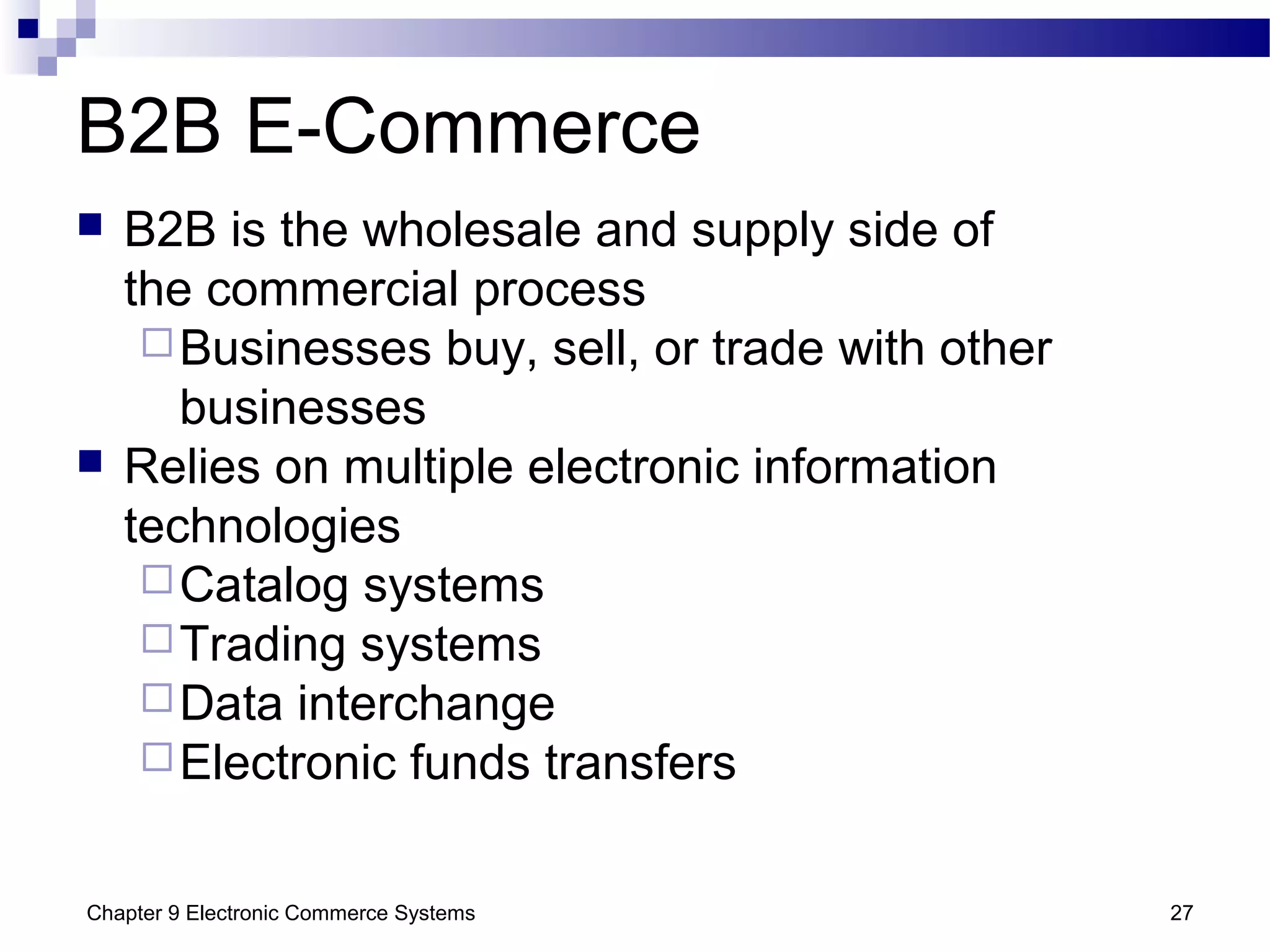 Chap09 Electronic Commerce Systems | PPT