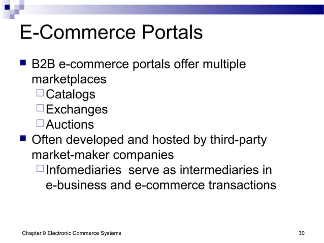 Chap09 Electronic Commerce Systems | PPT