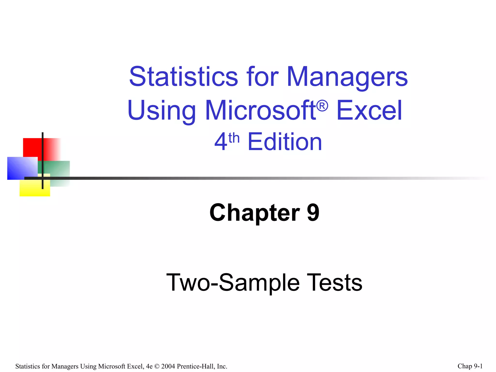 Chap09 2 sample test | PPT
