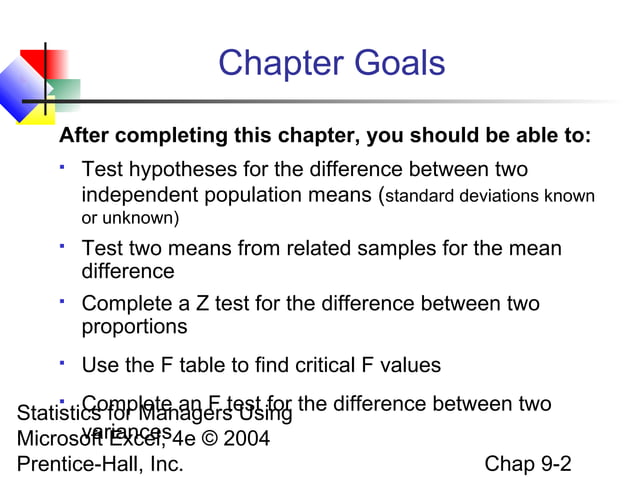 Chap09 2 sample test | PPT | Biological Sciences | Science
