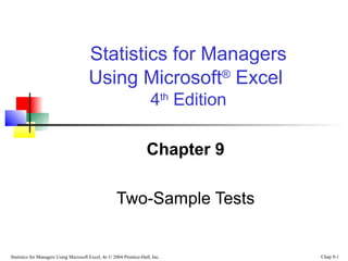 Two Sample Tests | PPT
