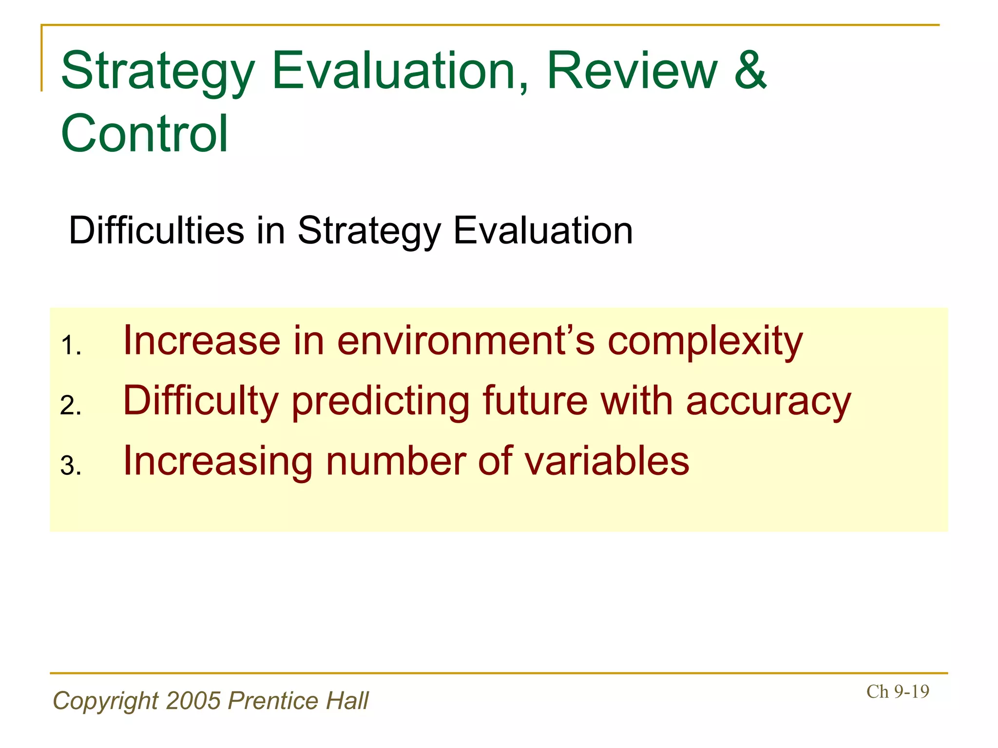 Strategy Review, Evaluation, and Control | PPT