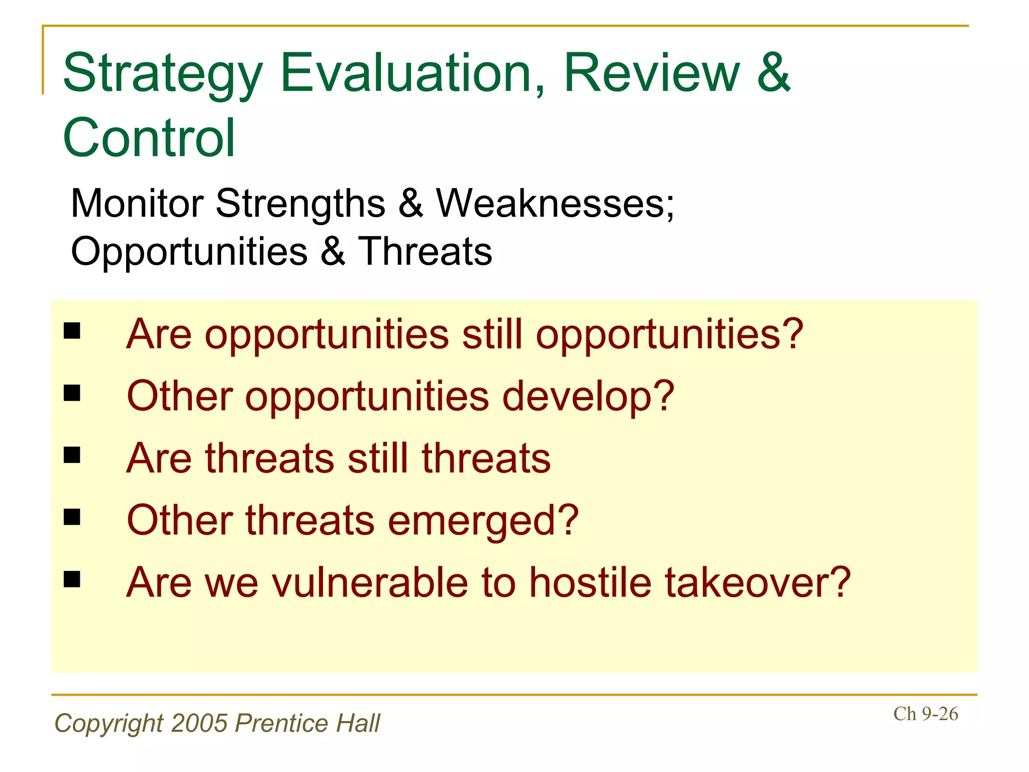 Strategy Review, Evaluation, and Control | PPT