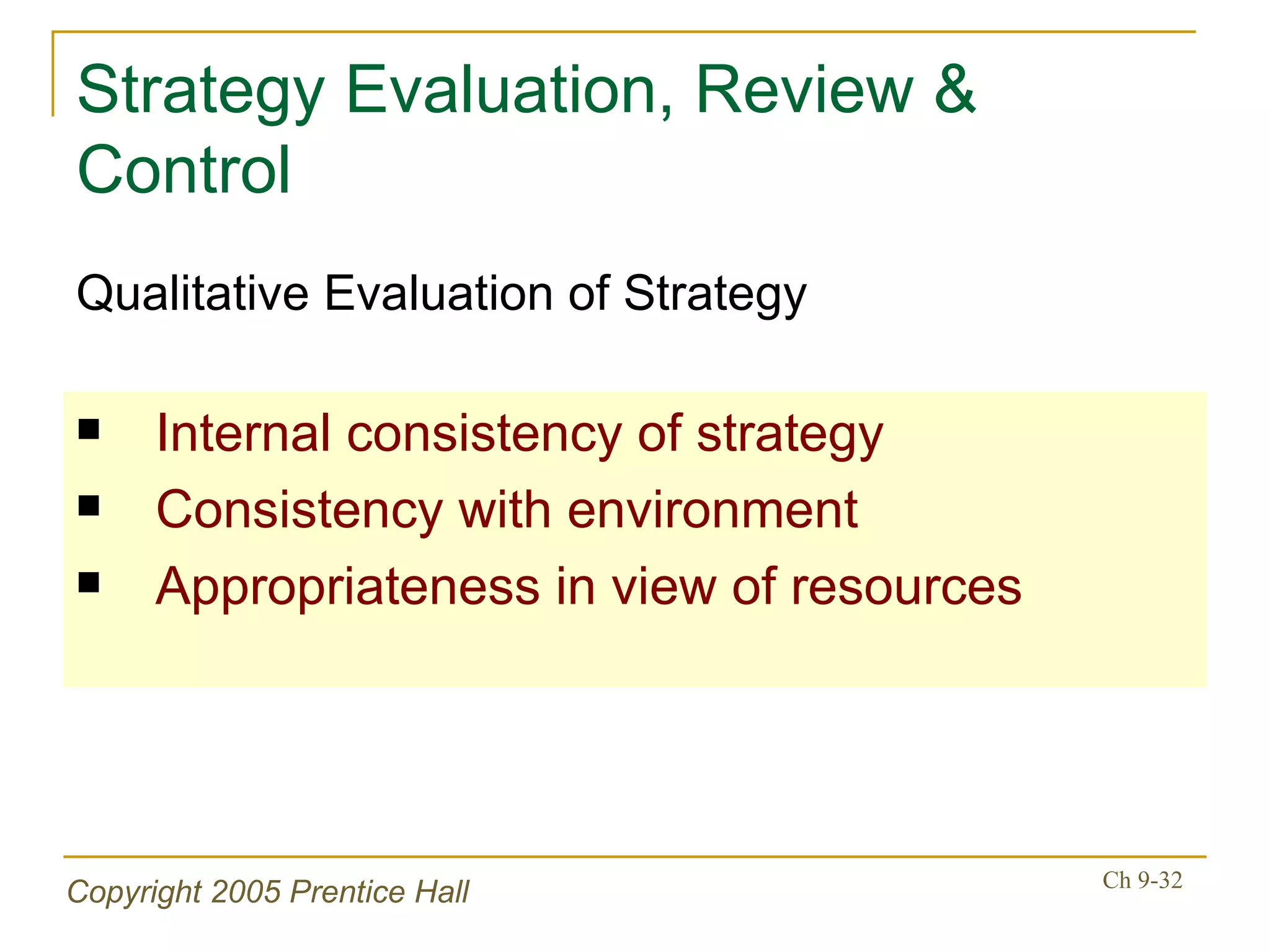 Strategy Review, Evaluation, and Control | PPT