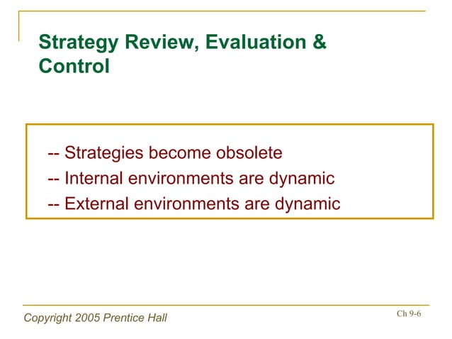 Strategy Review, Evaluation, and Control | PPT | Business Accounting ...