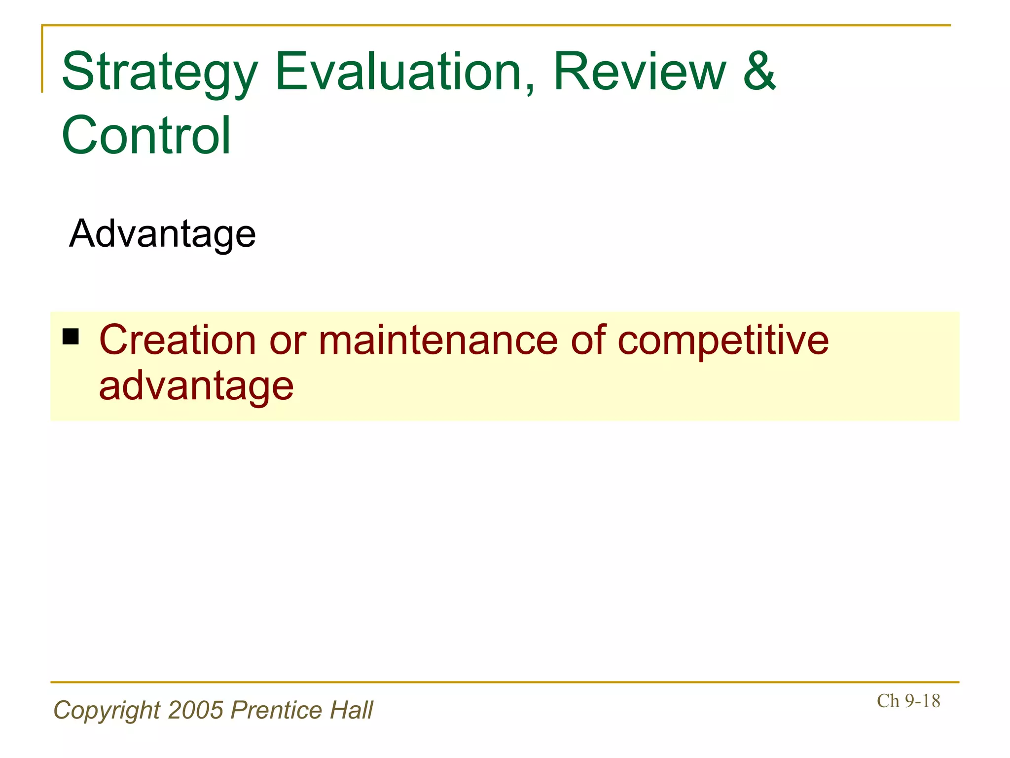 Strategy Review, Evaluation, and Control | PPT