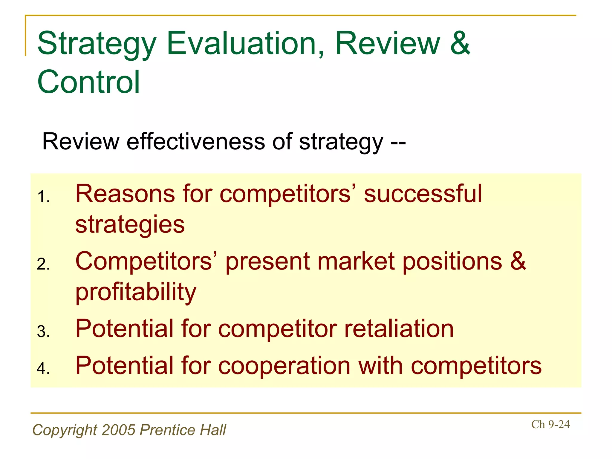 Strategy Review, Evaluation, and Control | PPT