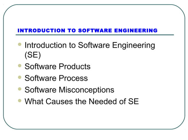 Software System Engineering - Chapter 1 | PPT