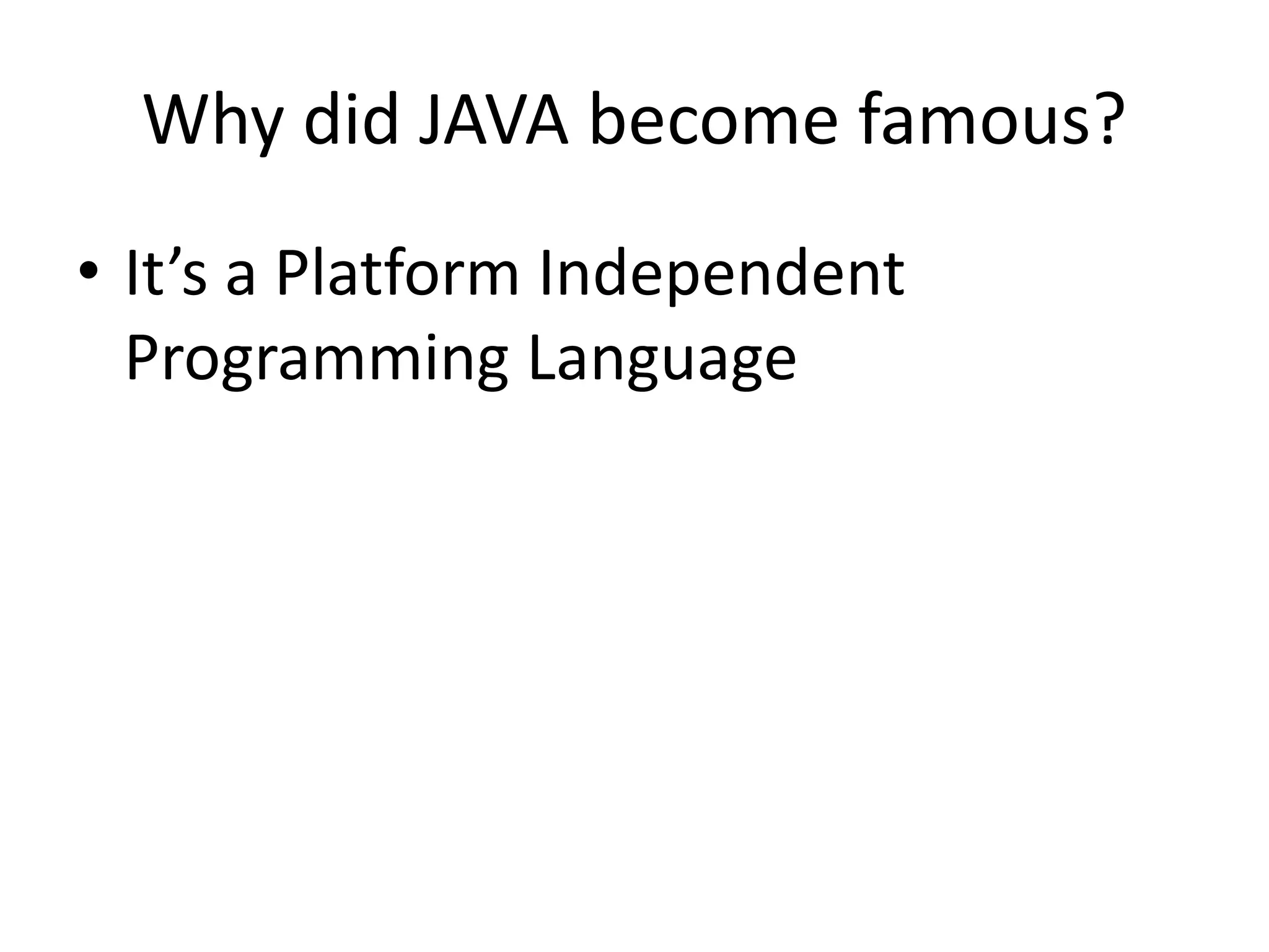 Introduction to Java | PPT | Free Download
