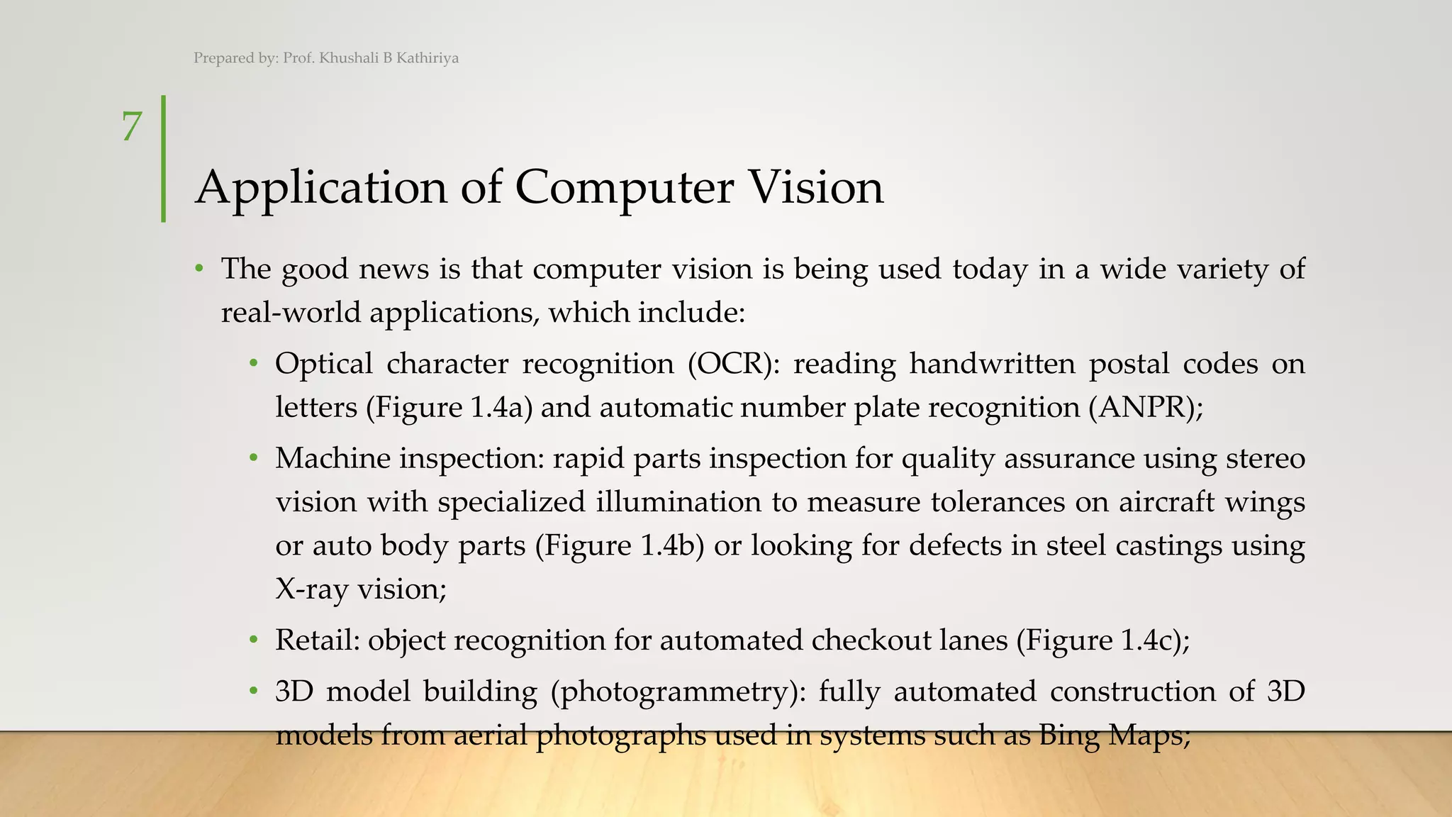 CV_1 Introduction of Computer Vision and its Application | PDF