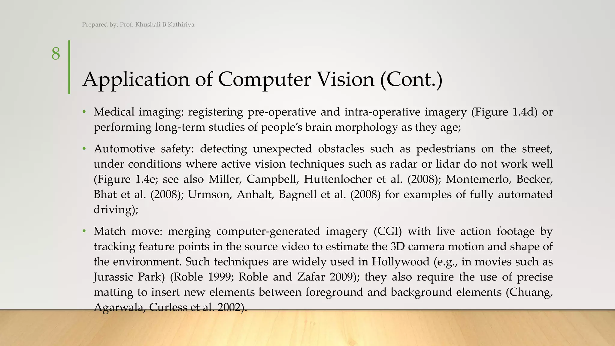 CV_1 Introduction of Computer Vision and its Application | PDF
