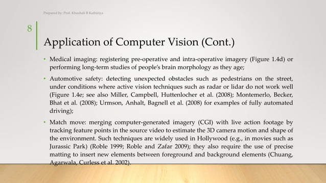 CV_1 Introduction of Computer Vision and its Application | PDF | 3-D ...