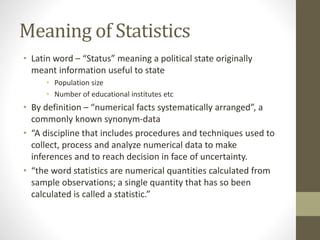 introduction to statistics | PPTX
