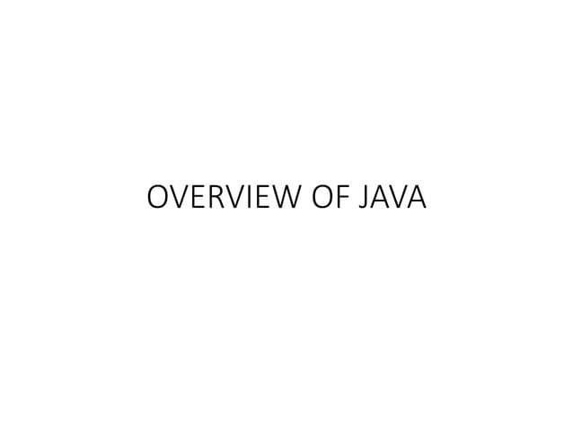 Introduction to Core Java feature and its characteristics | PPT