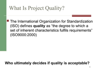 Chapter one Project Quality Management system | PPTX