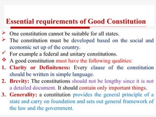 Comprehensive Overview of Constitution and Constitutionalism Principles ...