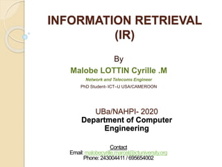 Chap 1 general introduction of information retrieval | PPT