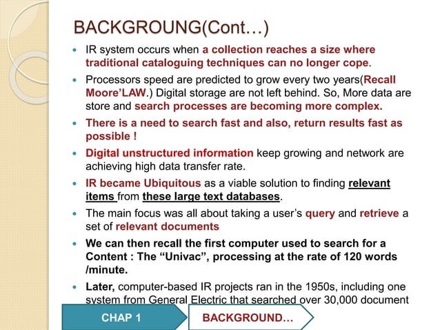 Chap 1 general introduction of information retrieval | PPT