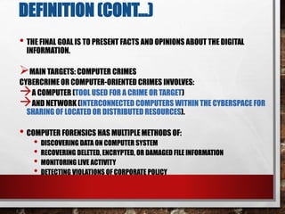 Chap 1 general introduction to computer forensics | PPT | Computing ...