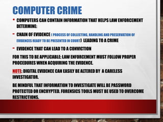 Chap 1 general introduction to computer forensics | PPT | Computing ...
