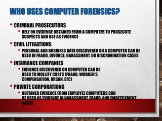 Chap 1 general introduction to computer forensics | PPT | Computing | Technology & Computing