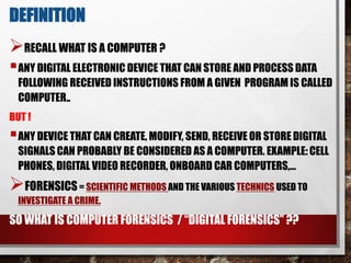 Chap 1 general introduction to computer forensics | PPT | Computing | Technology & Computing