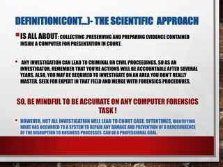 Chap 1 general introduction to computer forensics | PPT | Computing | Technology & Computing