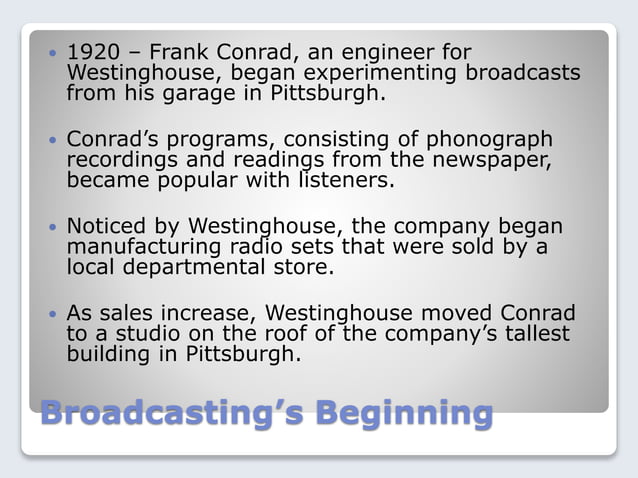 Chap 1 - History of Broadcast Media.pptx | History | Genres