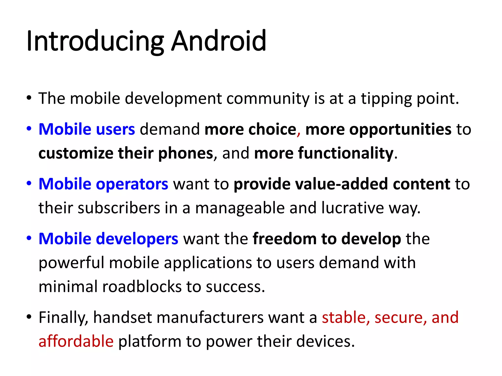 Chap 1 - mobile Introduction.pptx | Operating Systems | Computer Software and Applications