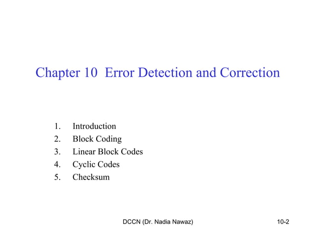 Data Link Layer Error Detection Ppt Computer Networking Computing 