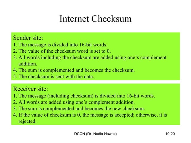 Data Link Layer Error Detection Ppt Computer Networking Computing