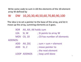 Assembly Language Programming By Ytha Yu, Charles Marut Chap 10 ( Arrays and Addressing Modes) | PDF
