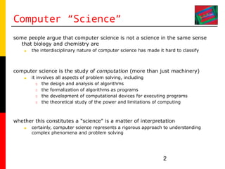 Intro to Computer Science. David Reed, Creighton University | PPT