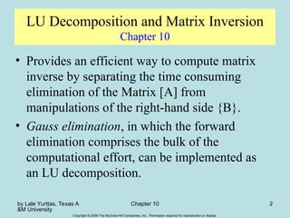 Math 501 Chap_10.ppt LU Decomposition linear Algebra | PPT