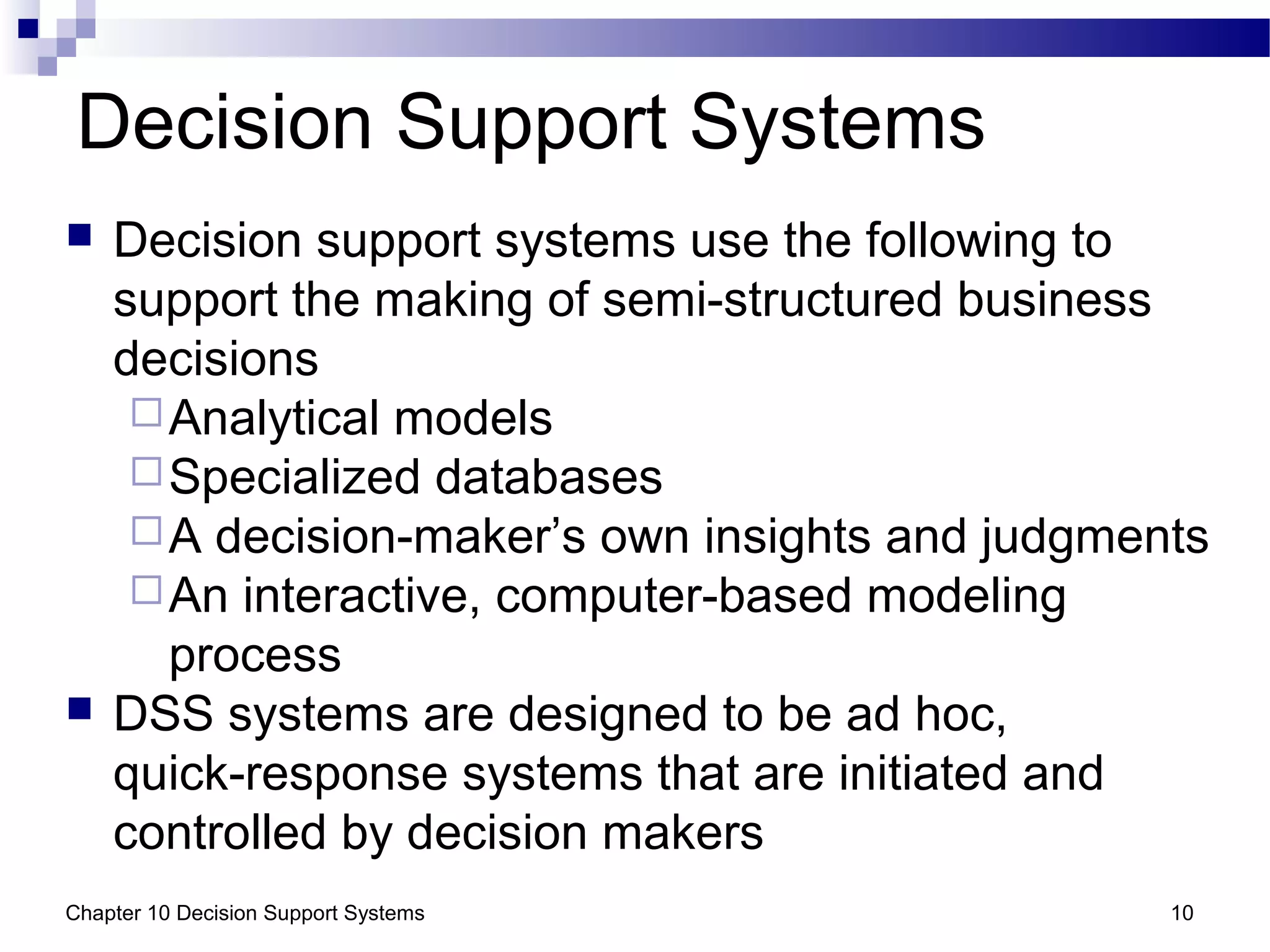 Chap10 Decision Support Systems | PPT