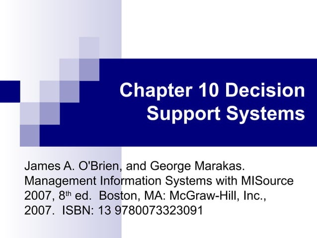 Chap10 Decision Support Systems | PPT