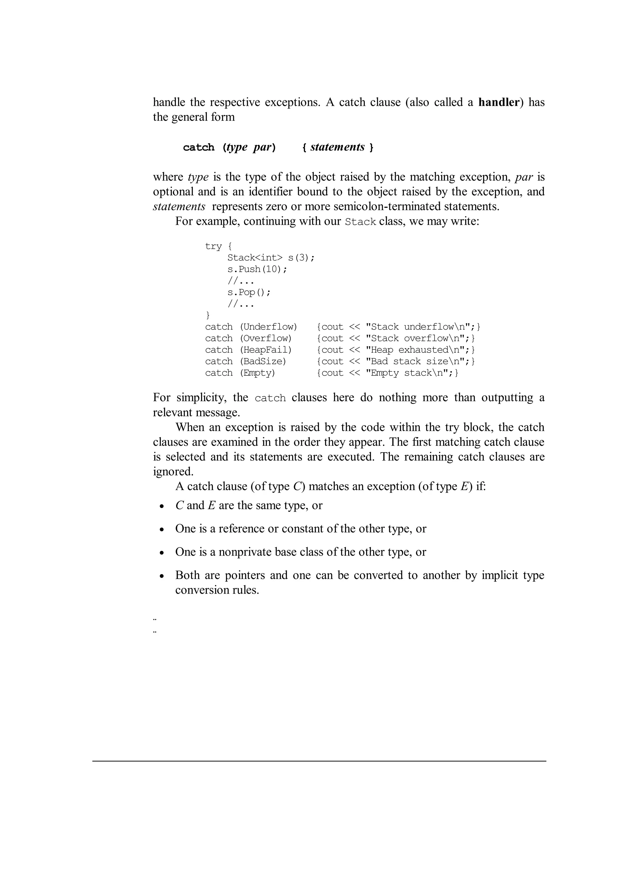 EXCEPTION HANDLING in C++ | PDF